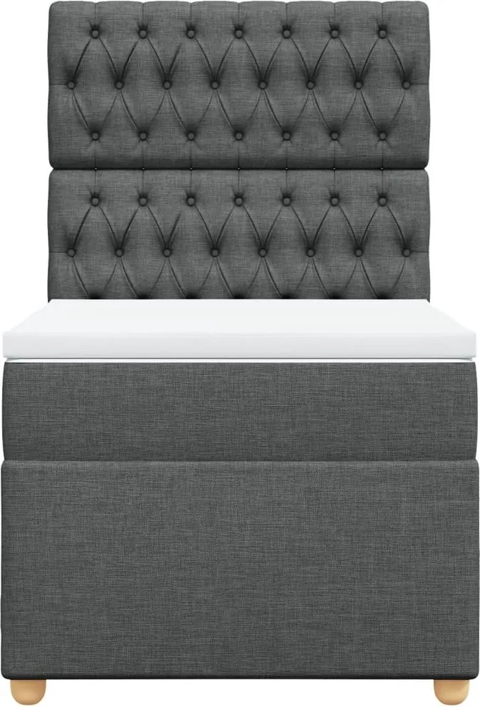 Box spring postel s matrací tmavě šedá 100 x 200 cm textil 3293499