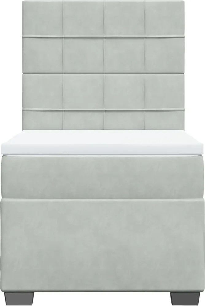 Box spring postel s matrací světle šedá 80 x 200 cm samet 3290762