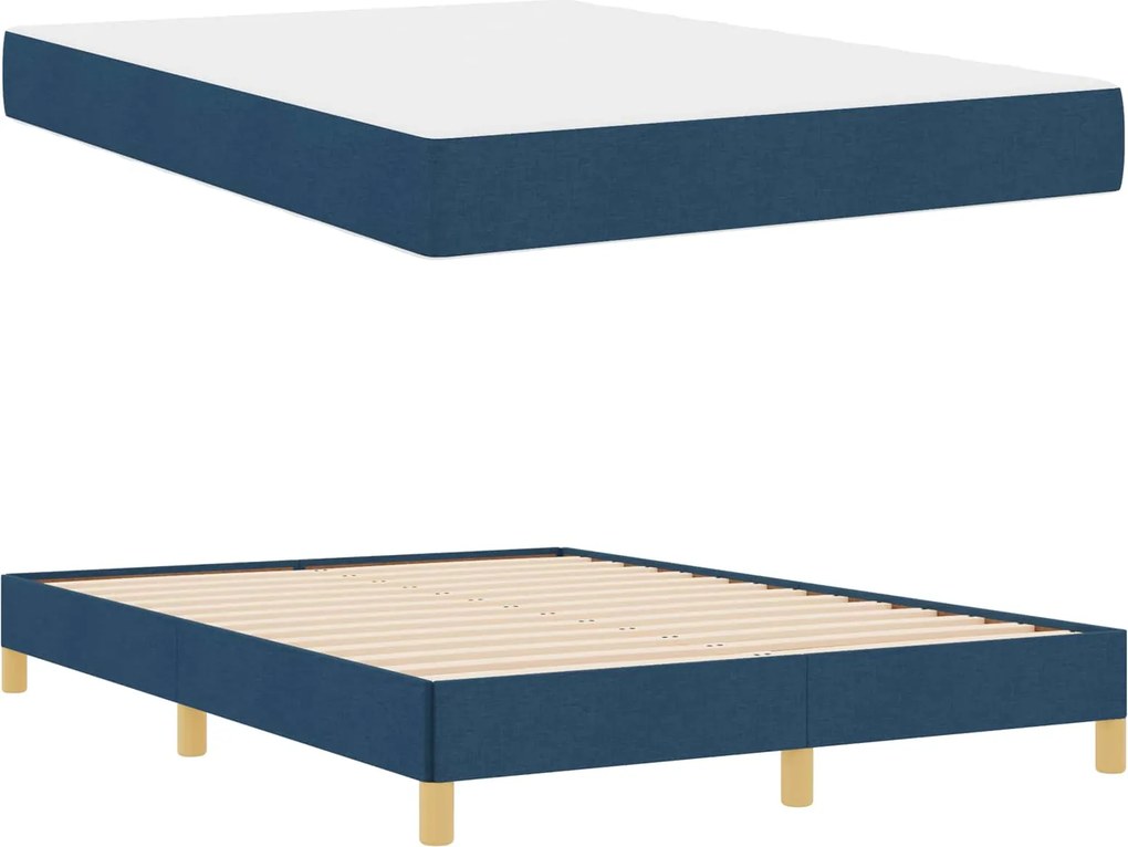 Postel s boxspringem s matrací Modrá 160 x 200 cm textil 3398583