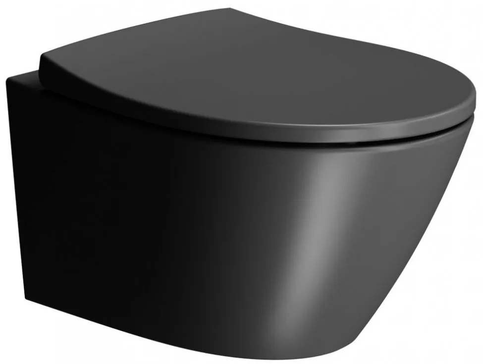 GSI MODO WC sedátko Soft Close, duroplast, černá mat/chrom MS98C26