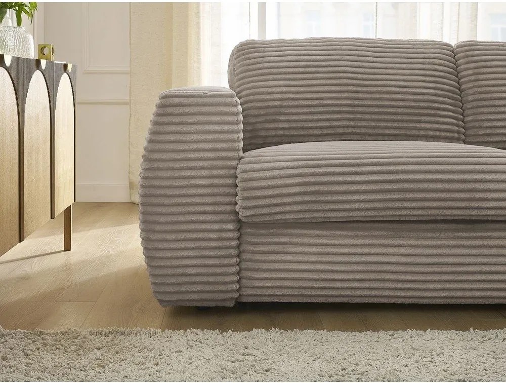 Taupe manšestrová pohovka na každodenní spaní/rozkládací 240 cm Hugo – Bobochic Paris