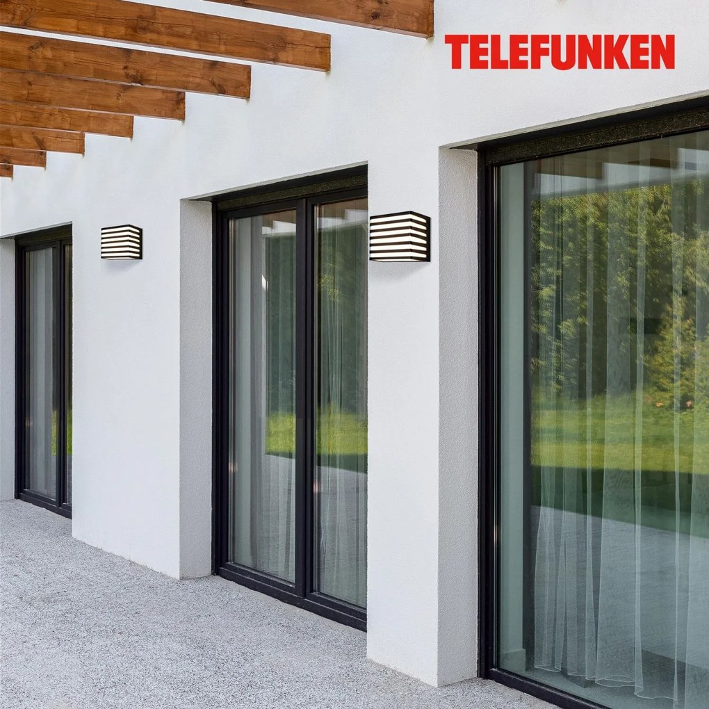 TF 321905TF TELEFUNKEN LED venkovní nástěnné svítidlo, voděodolné a prachotěsné, kostka, černá/bílá - BRILONER
