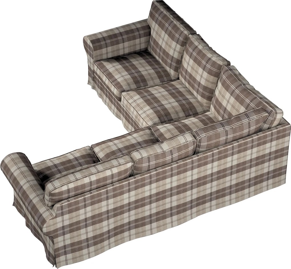 Potah na pohovku IKEA Ektorp rohová barva béžová látka pletený vzor, vzorované