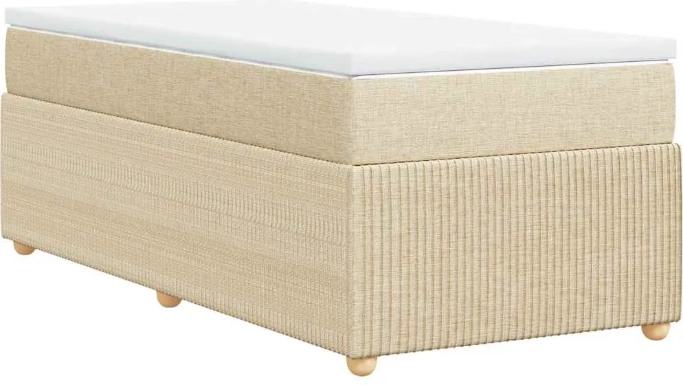 Box spring postel s matrací krémová 90x200 cm textil 3285544