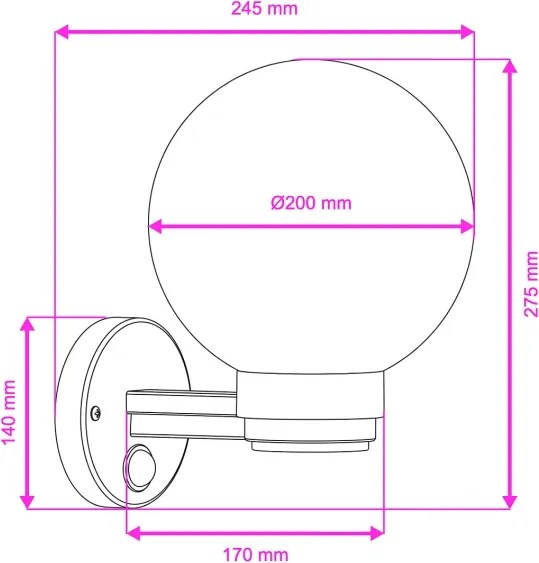 BRILAGI - Venkovní nást. svítidlo se senz. HARBOR 1xE27/40W/230V IP33 antr./čirá