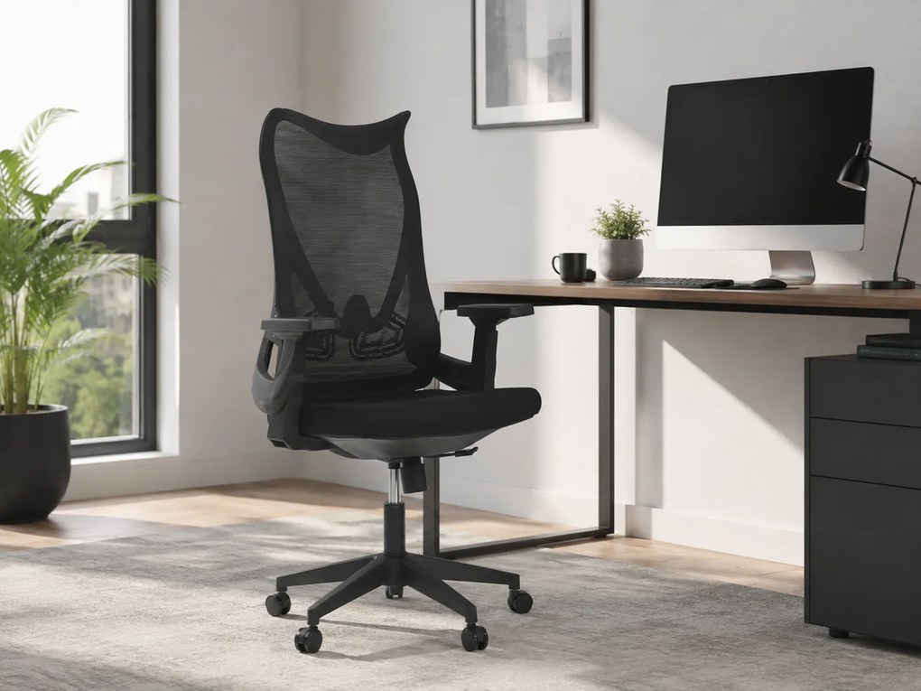 Ergonomická kancelářská židle SOSA - černá síťovina