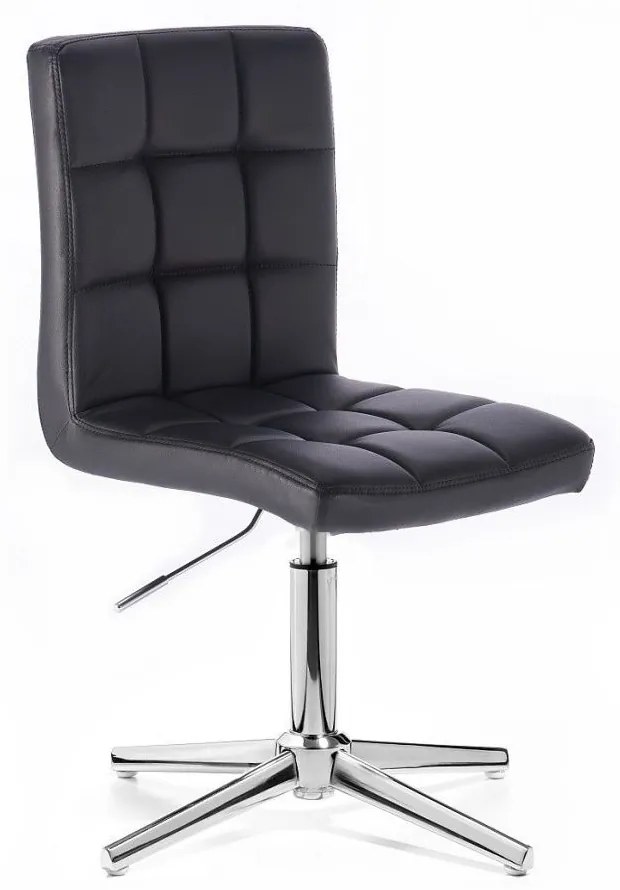 LuxuryForm DESIGN Otočná židle TOLEDO na stříbrném kříži - černá