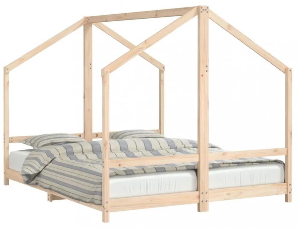 Dvojitá dětská domečková postel Dekorhome 70 x 140 cm