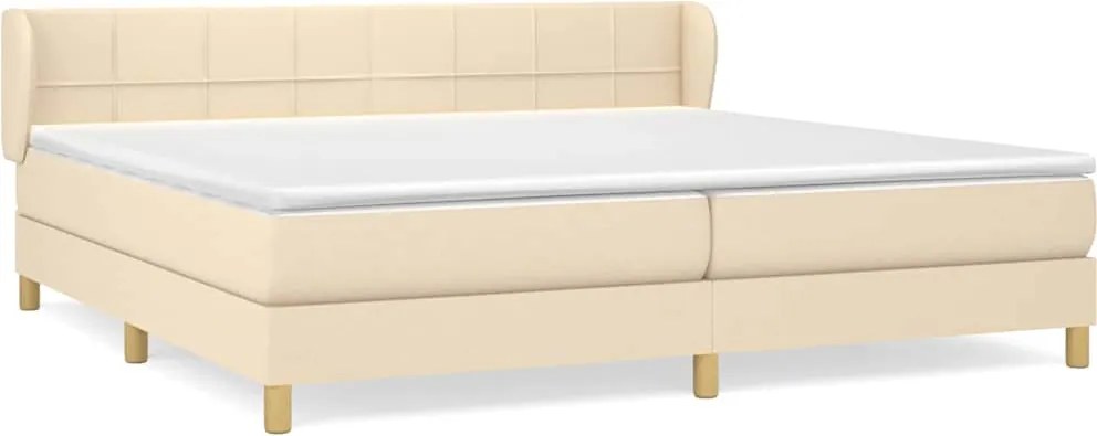 Box spring postel s matrací krémová 200x200 cm textil 3126834