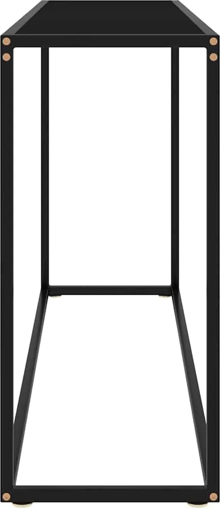 Konzolový stolek černý 120 x 35 x 75 cm tvrzené sklo 322816