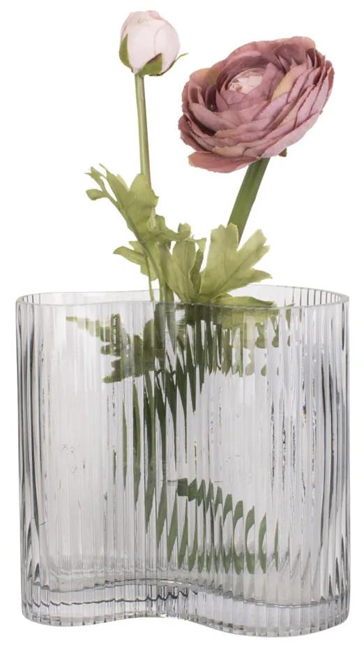 Skleněná váza Allure Wave 18 cm šedá Present Time