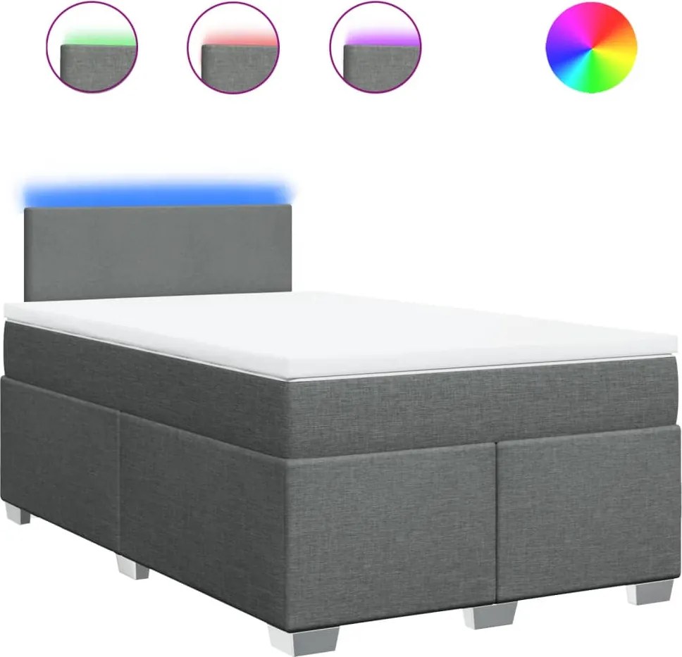 Box spring postel s matrací tmavě šedá 120x190 cm textil 3288121