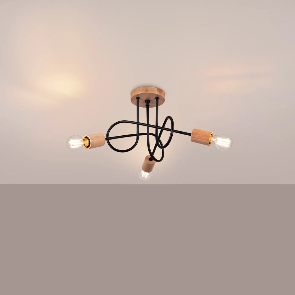 Sollux Lighting Lustr EMBER 3 černý