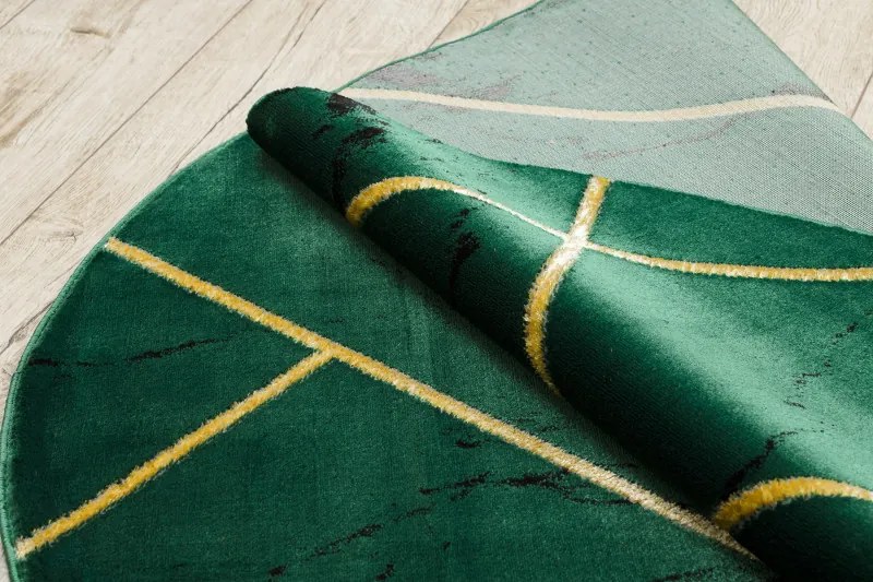 Dywany Łuszczów, Kusový koberec Emerald geometric 1012 green and gold kruh, 200x200 (průměr) kruh, zelená, chodba / předsíň