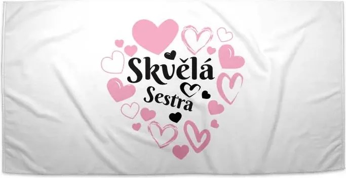 Sablio Ručník Skvělá sestra - 50x100 cm