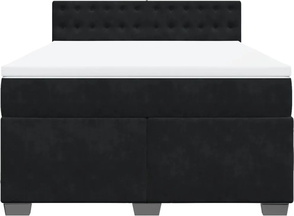 Box spring postel s matrací černá 140 x 190 cm samet 3288620
