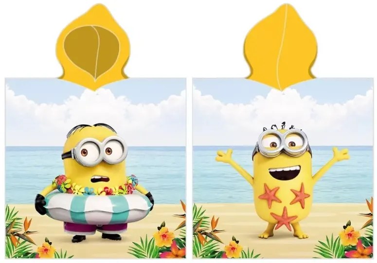 Carbotex dětské pončo Mimoni Bob se učí plavat 50x115 cm