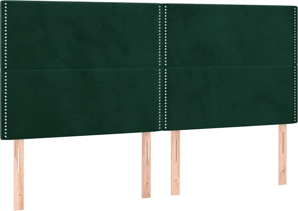 Čelo postele tmavě zelené 200x5x118/128 cm sametové 3116261