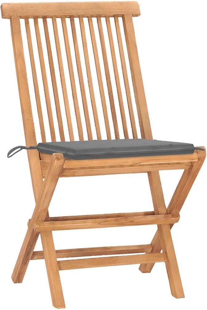 3dílný skládací zahradní jídelní set s poduškou masivní teak 3063199