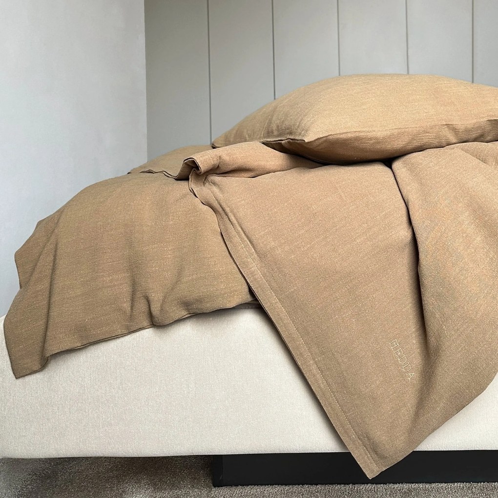 HEDDA Lněné povlečení Naira mustard rozměr: povlečení na peřinu 140 x 220 cm