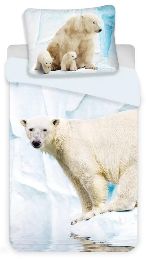 Bavlněné povlečení s 3D fototiskem 140x200 cm, 70x90 cm - Lední medvěd |  BIANO