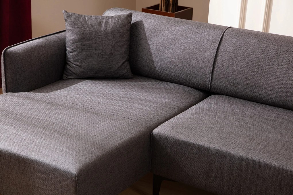 HANAH HOME rohová pohovka BELISSIMO vlevo tmavě šedá 560ARE1801