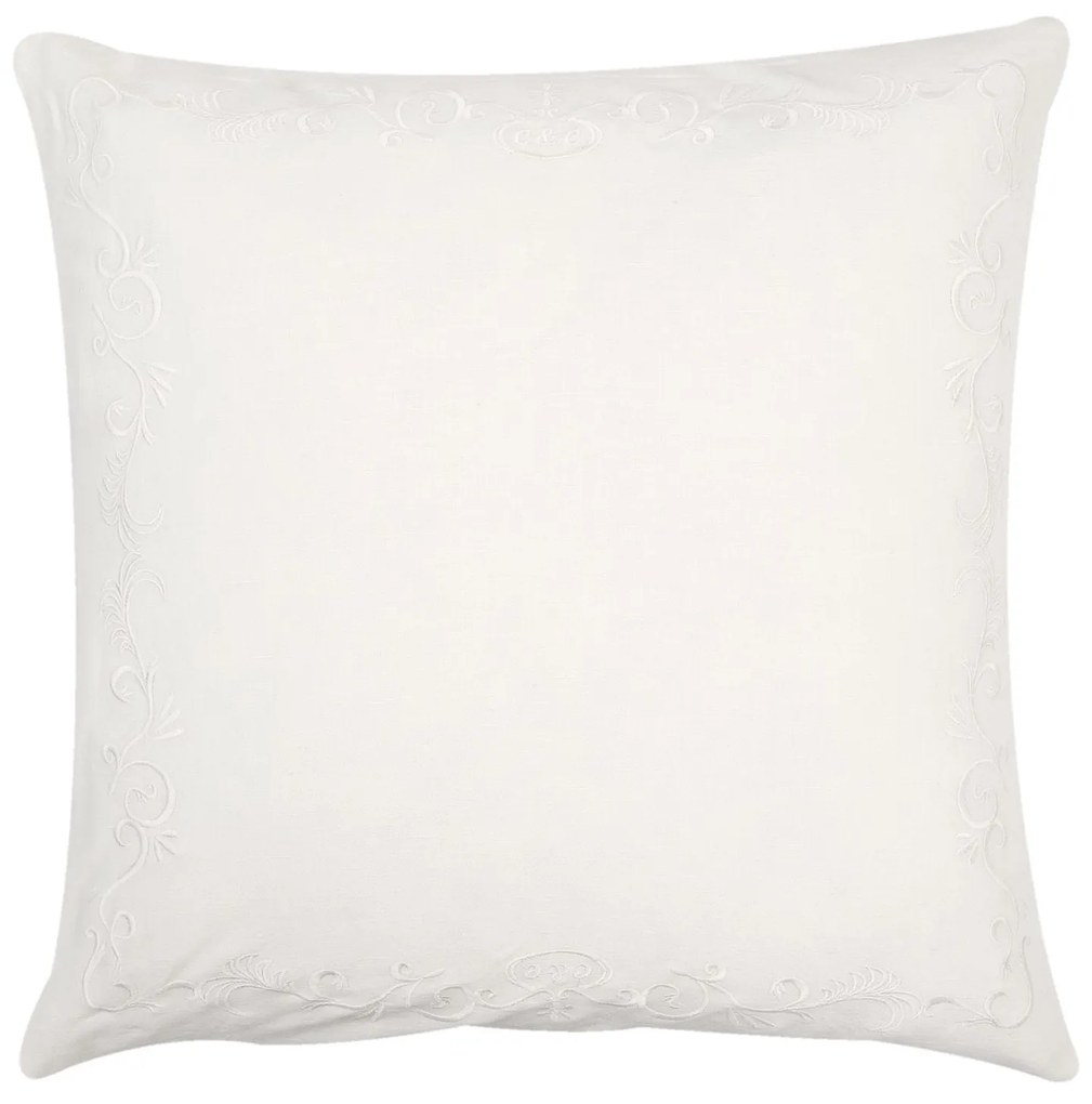 Bílý povlak na polštář French Flower white - 50*50 cm