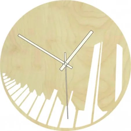 Dřevěné hodiny piano symphony černé | SENTOP PR0415 plywood