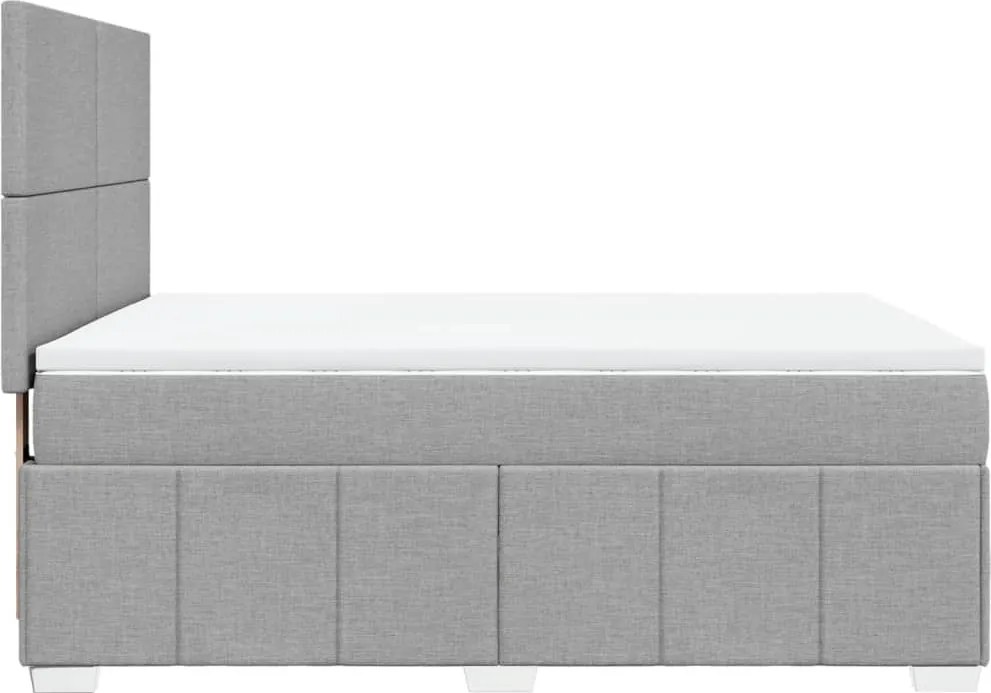 Box spring postel s matrací světle šedá 140 x 190 cm textil 3293956