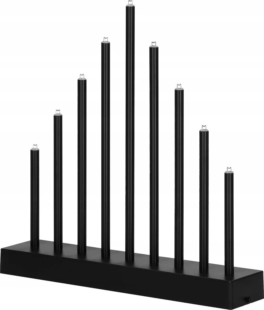 Adventní Svícen Černý Lampičky Na Okno Svíčky Dekorace Svíčky 9 Led