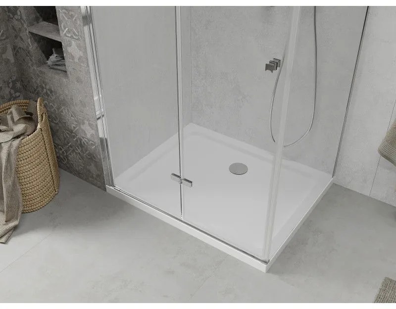 Mexen Lima sprchový kout 80x70cm, 6mm sklo, chromový profil - čiré sklo + Slim sprchová vanička - 856-080-070-00-00-4010