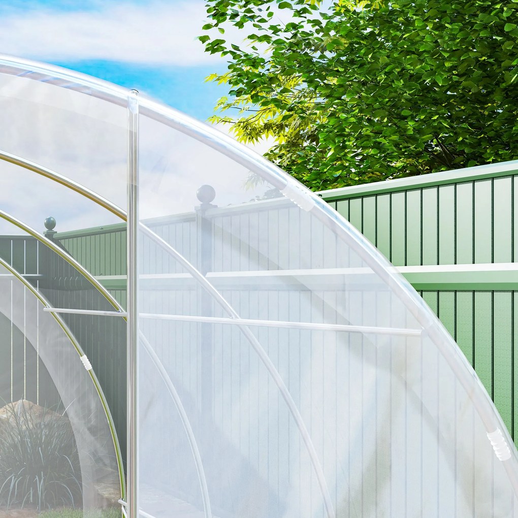 Skleník do zahrady Outsunny tunelový 3 x 3 x 2m 9 m² s Otočnými Dveřmi a PE 150g/m² Pokrytí pro Zeleninu, Rostliny a Květiny | Aosom
