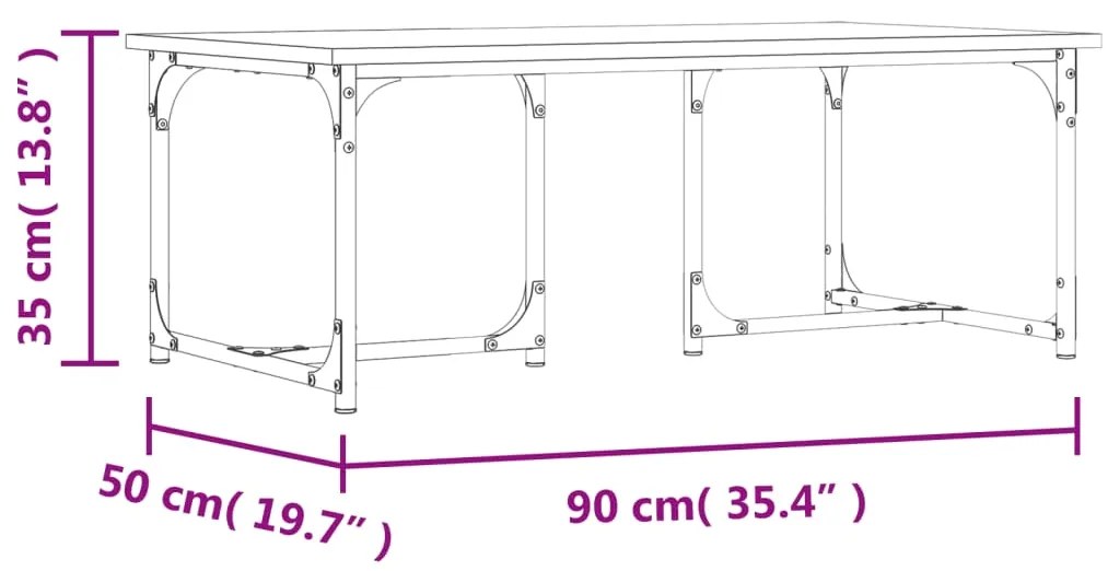 Konferenční stolek dub sonoma 90x50x35 cm kompozitní dřevo - Default Title