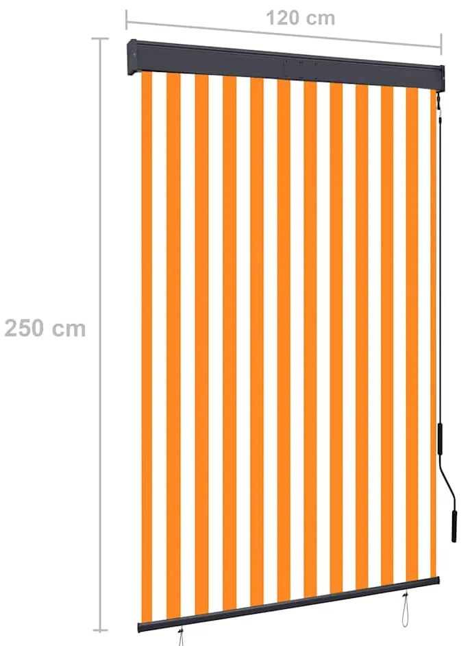 vidaXL Marketos Venkovní roleta 120 x 250 cm bílooranžová