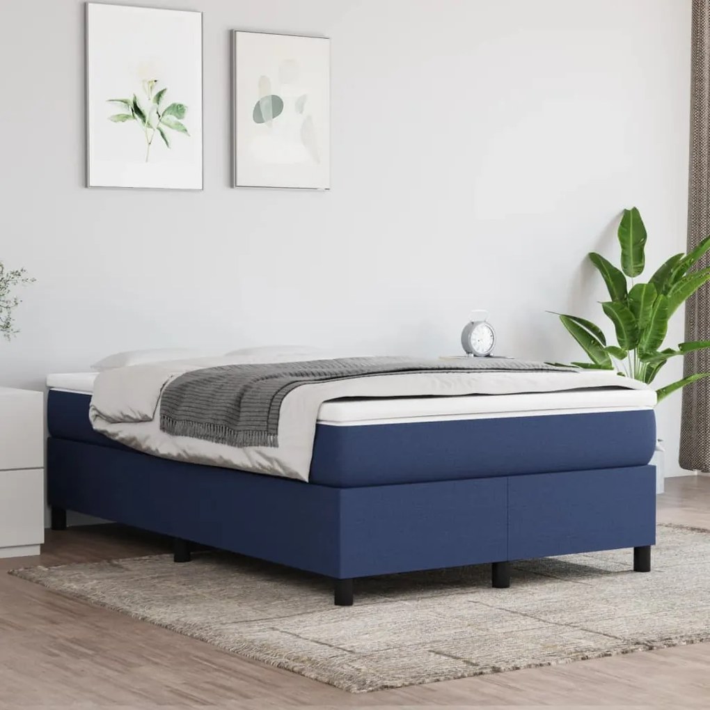 Rám postele s boxspringem modrá 120x200 cm textil 3120852