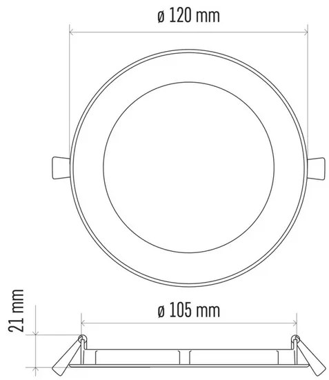 Emos lighting LED zápustný panel ø 120 mm, 6W, kulatý Teplota světla: 3000 K, Barva materiálu: Bílá