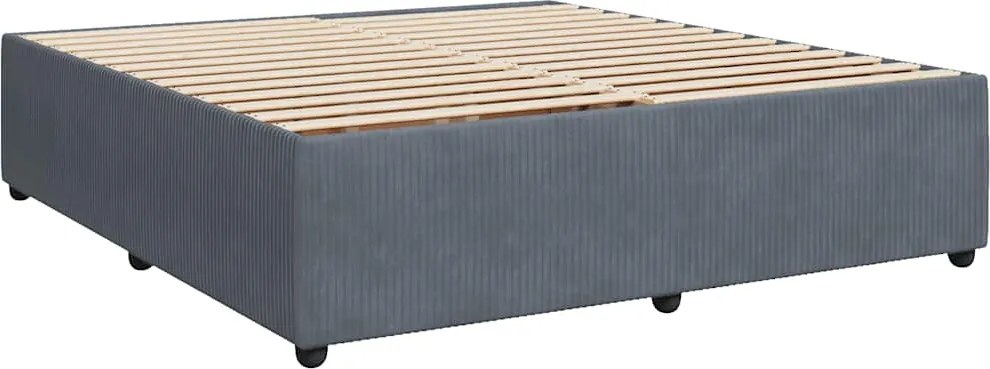 Rám postele bez matrace tmavě šedý 180 x 200 cm samet 3285025