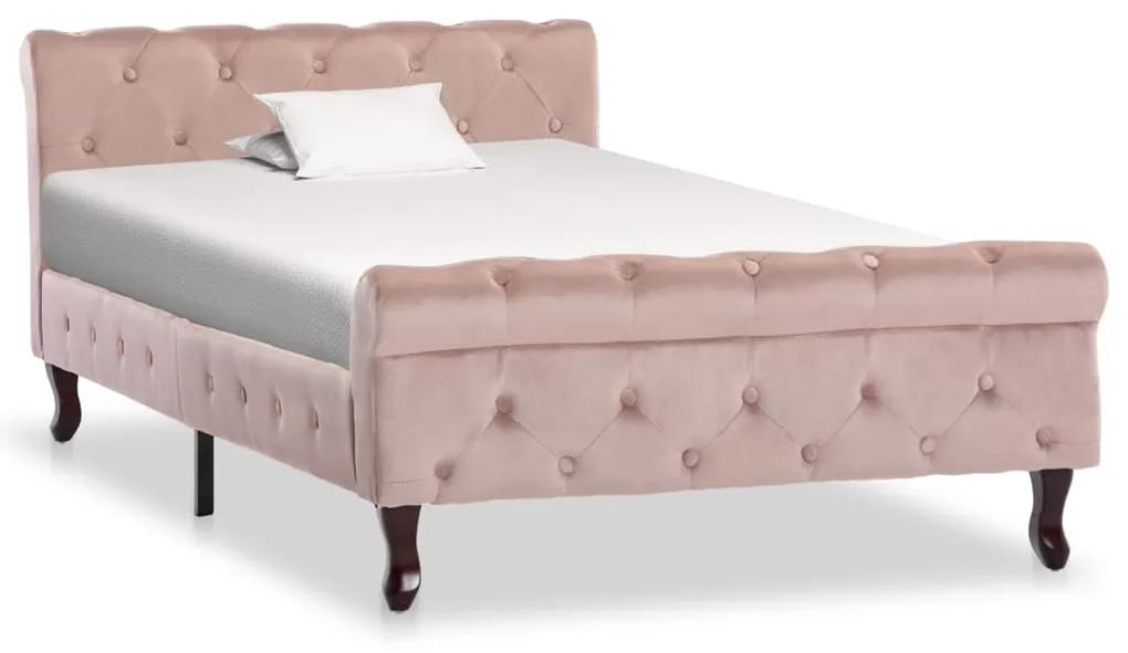 Rám postele růžový samet 100 x 200 cm,  288565