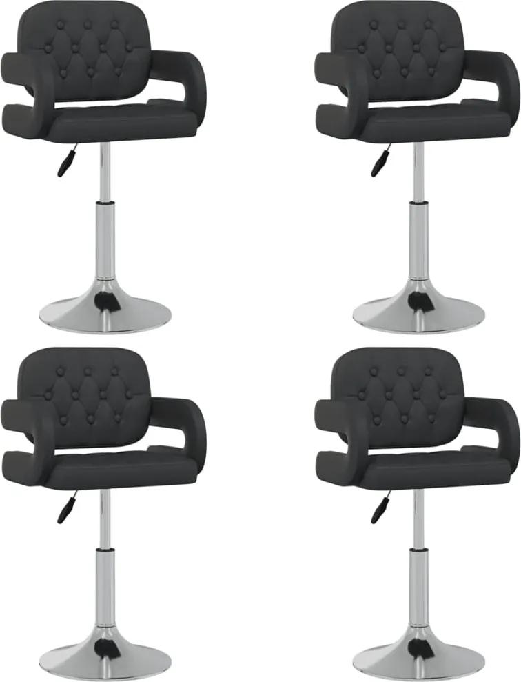 vidaXL Otočné jídelní židle 4 ks umělá kůže [3089107] Barva: Černá
