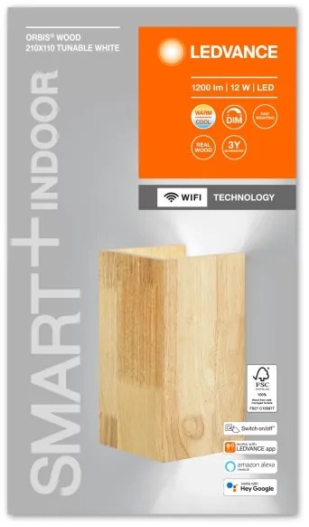 Ledvance - LED Stmívatelné nástěnné svítidlo SMART+ WOOD LED/12W/230V Wi-Fi