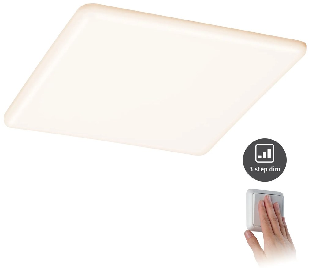 Paulmann 93062 Veluna VariFit, hranaté zápustné svítidlo, 21W LED 3000K, tříkrokové stmívání, 21,5x21,5cm, IP44