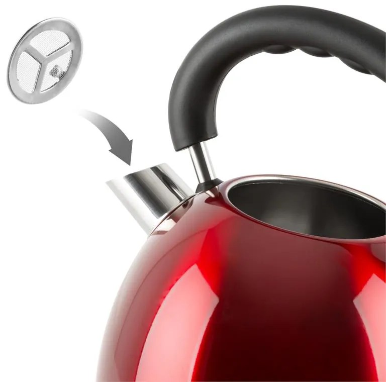 Klarstein Teatime vařič na vodu čajová konvice 1850 - 2200 W 1,8 l ušlechtilá ocel rubínově červená