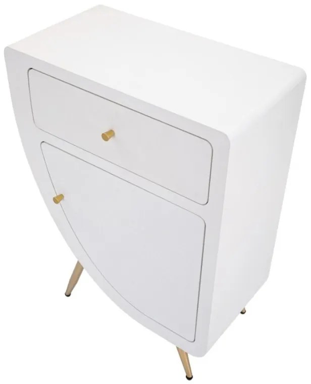 Designový noční stolek Raghnall 60 cm bílý