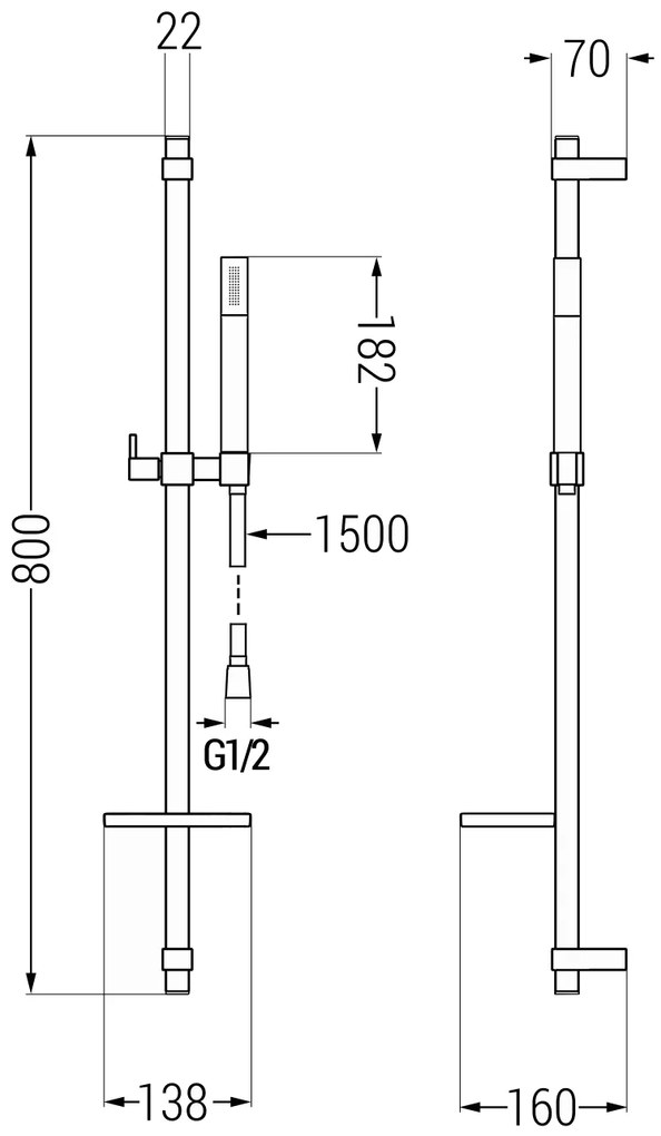 Mexen sprchový set DQ70, černá, 785704581-70