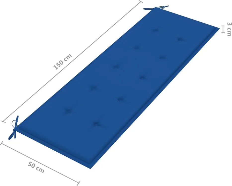 vidaXL Stohovatelná zahradní lavice s poduškou 159 cm masivní teak [3063316] Barva: Jasně zelená