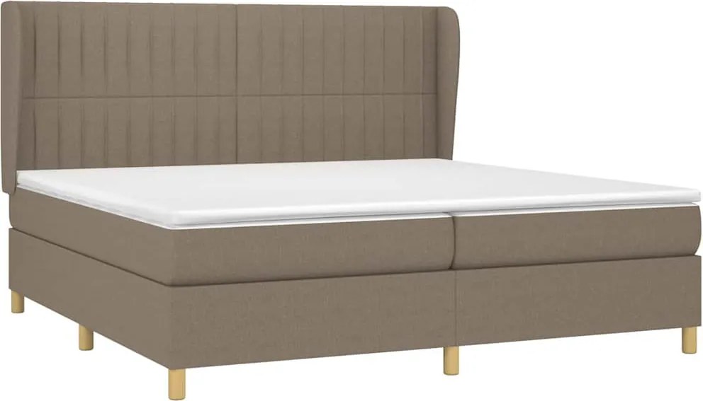 Box spring postel s matrací taupe 200x200 cm textil 3128713