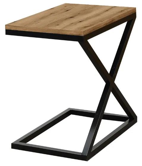 NYX odkládací stolek, dub pobřežný/černá kov