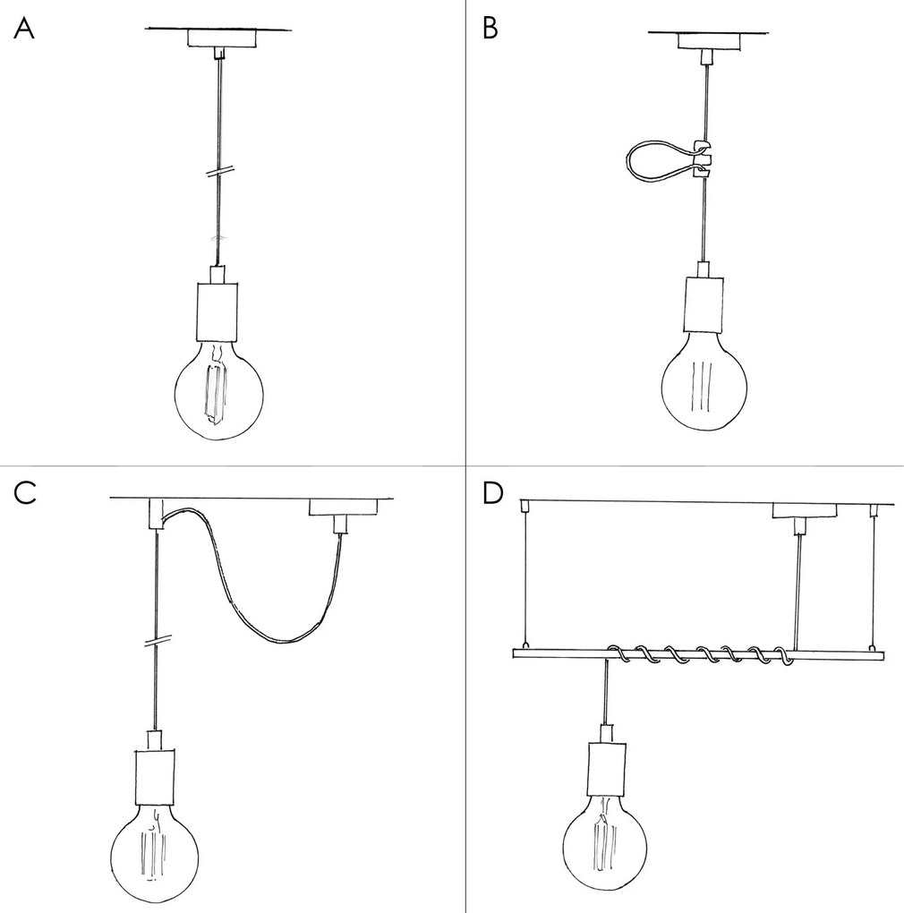 creative cables Závěsná lampa s textilním kabelem a kontrastními kovovými detaily Barva: Mosaz