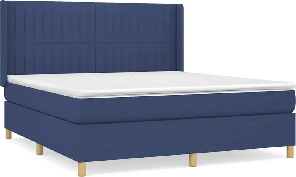 Box spring postel s matrací modrá 160x200 cm textil 3132167
