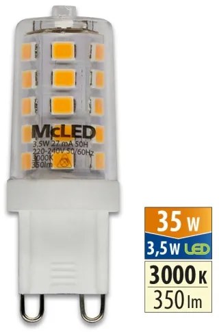LED žárovka G9 McLED 3,5W (35W) teplá bílá (3000K) ML-326.003.92.0